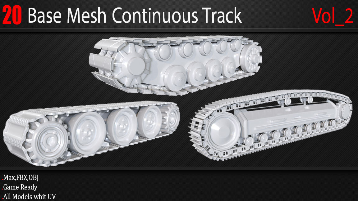 ArtStation - 20 Base Mesh Continuous Track _ Vol 02 (Game Ready) | Game ...