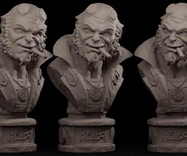 ArtStation - Hellboy bust miniature | Resources