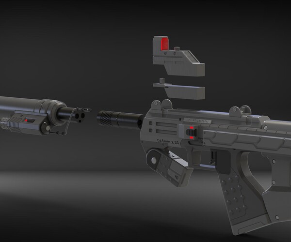 ArtStation - M7 SMG - HALO 3 - PRINTABLE 3D MODEL - STL FILES | Resources