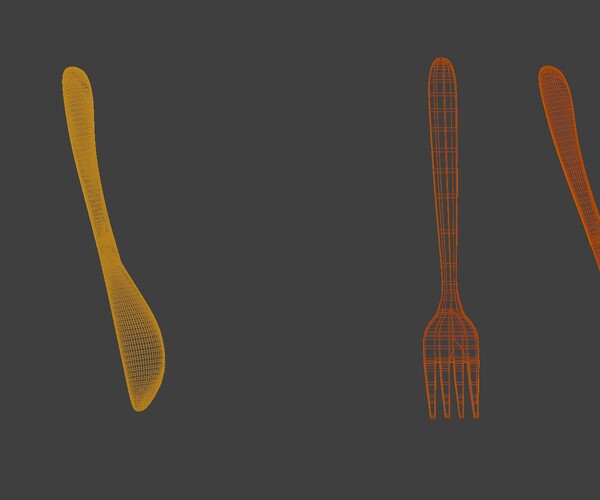 ArtStation - Knife And Fork 3D Model | Game Assets