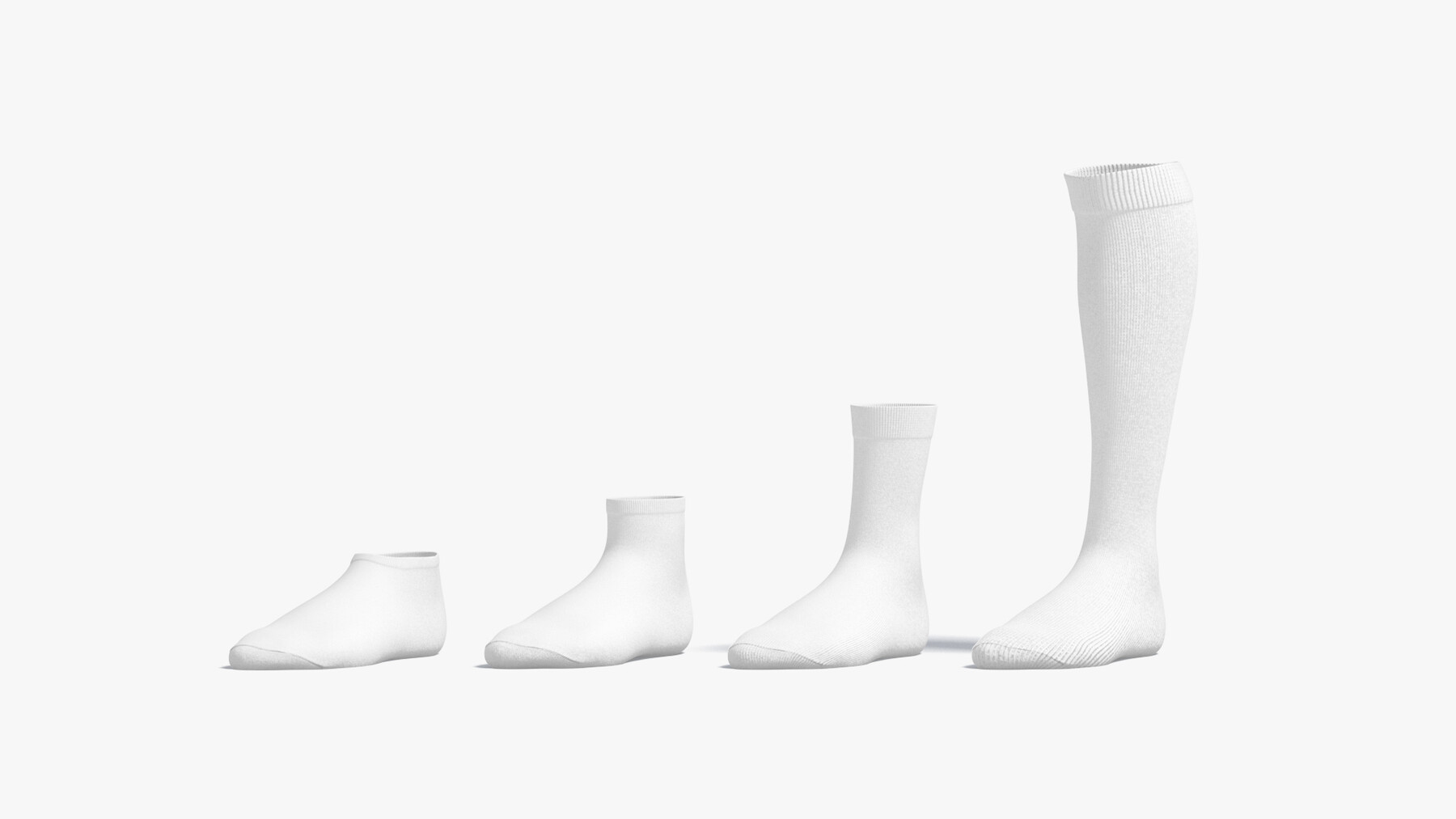 ArtStation - White Single Socks different shapes - fabric sox | Resources