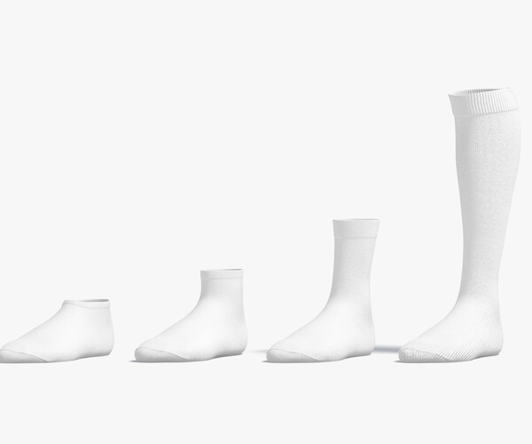 ArtStation - White Single Socks different shapes - fabric sox | Resources