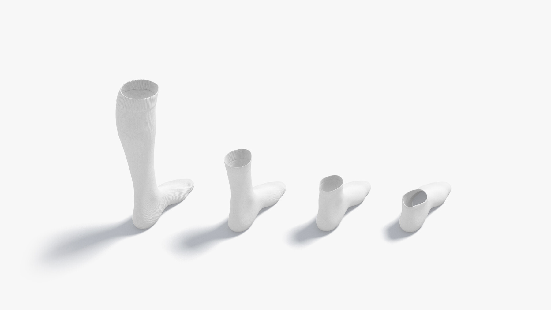 ArtStation - White Single Socks different shapes - fabric sox | Resources