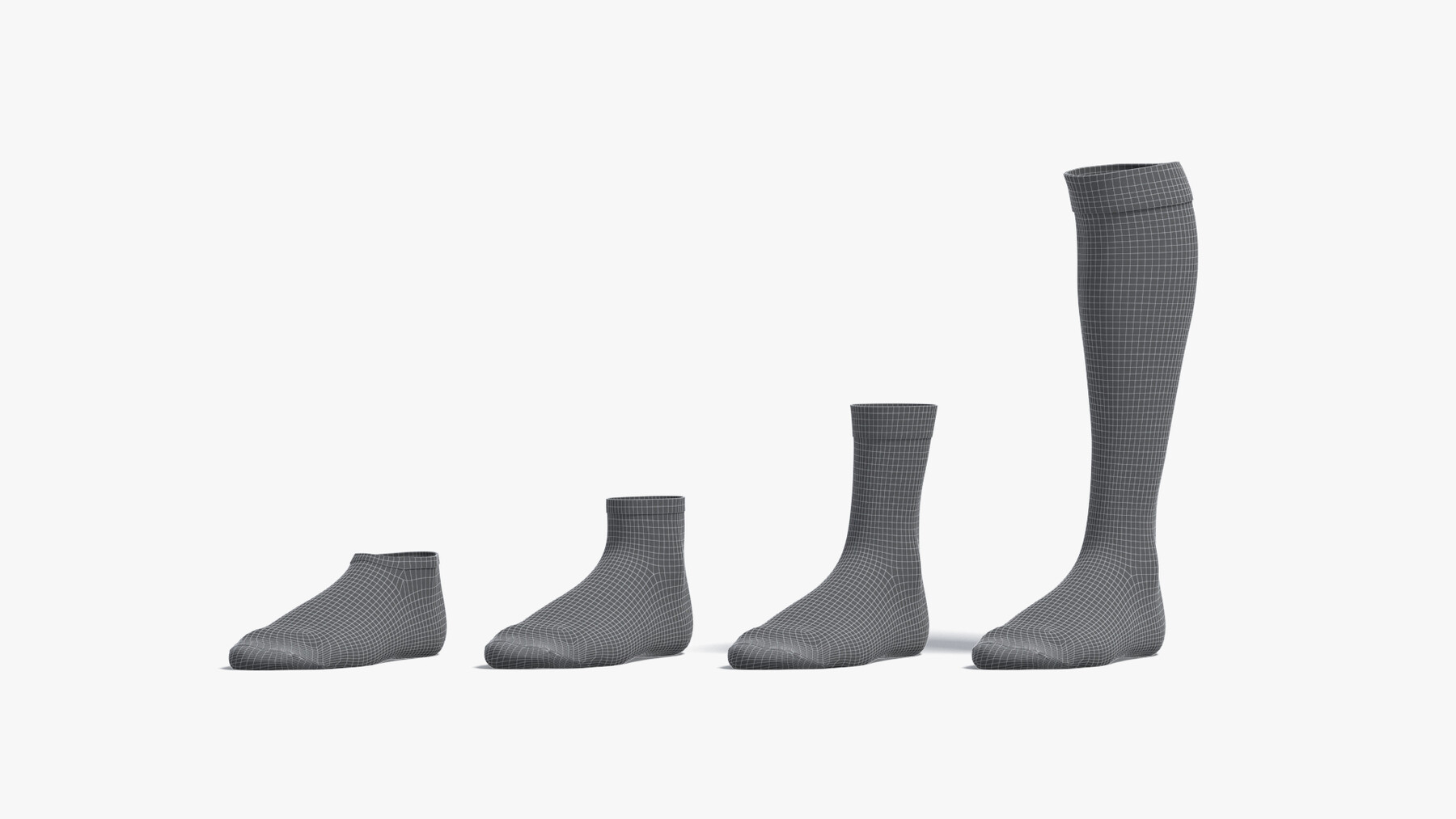 ArtStation - White Single Socks different shapes - fabric sox | Resources