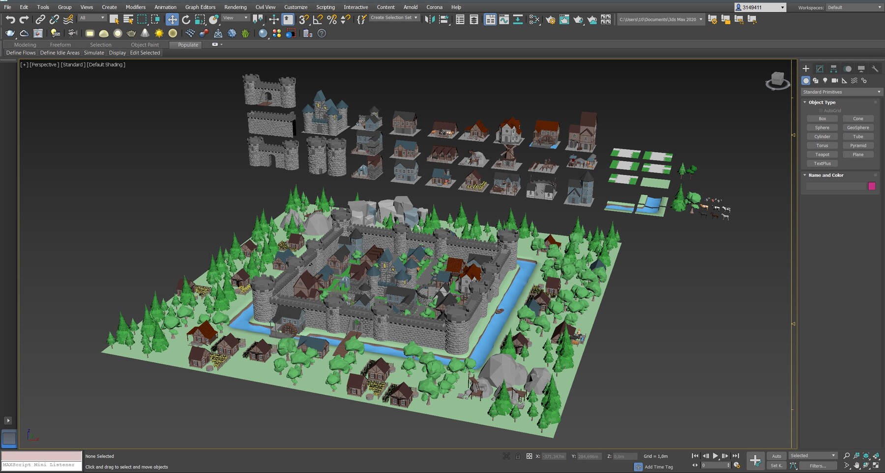 ArtStation - Tile pack castle Low-poly 3D model | Game Assets