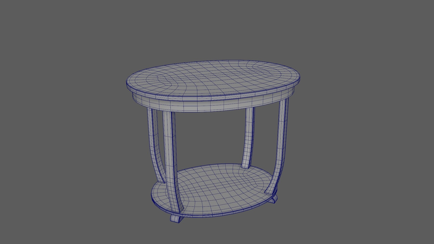 ArtStation - Art Deco British 2-Tier Oval Table in Walnut 1930s | Resources