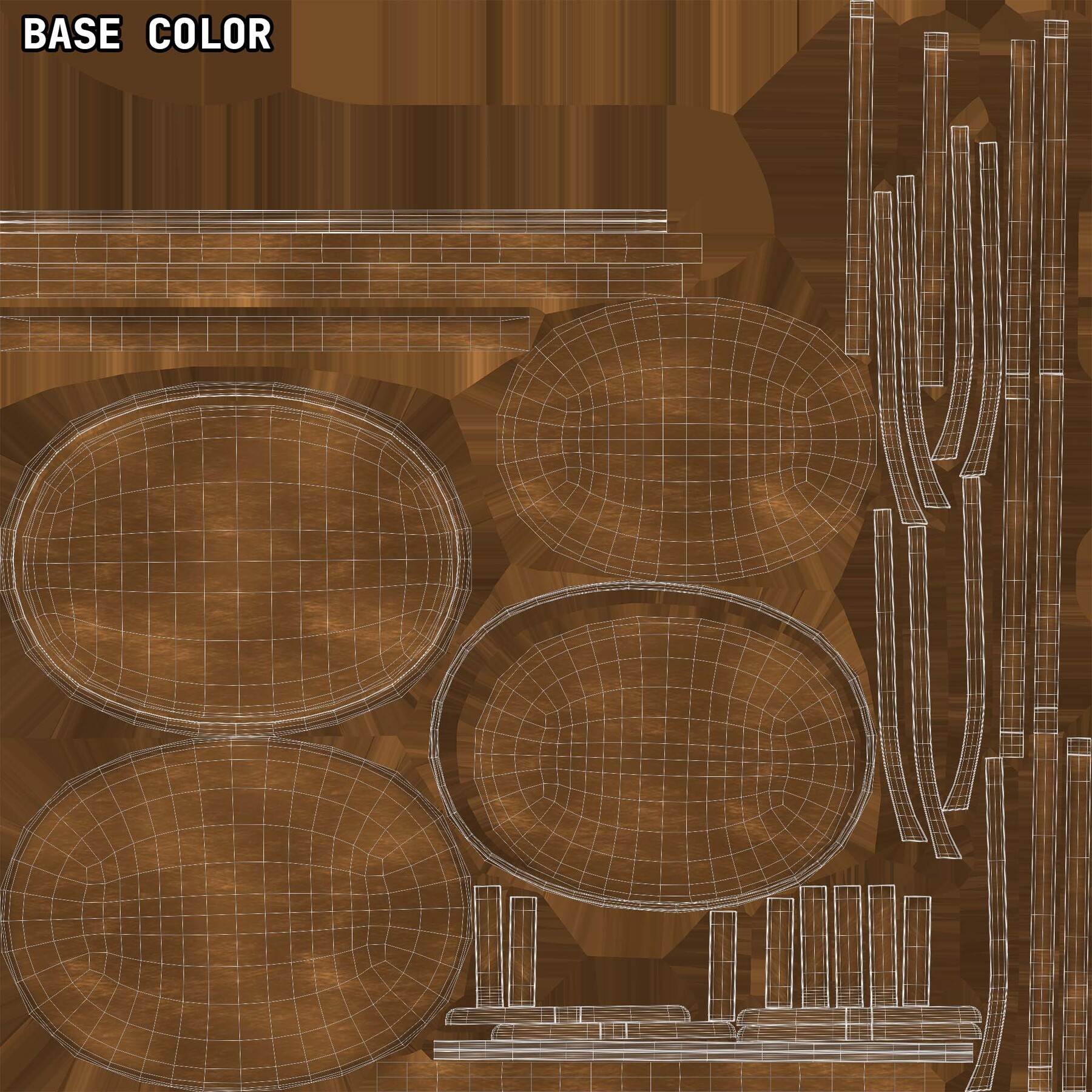 ArtStation - Art Deco British 2-Tier Oval Table in Walnut 1930s | Resources