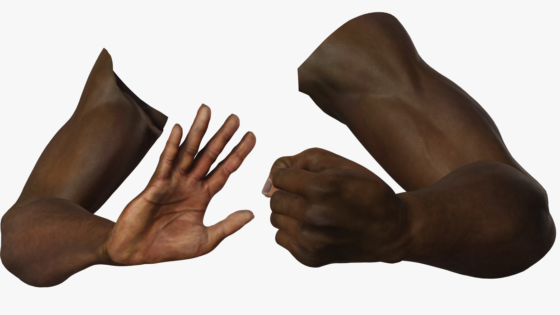 ArtStation - Black Realistic Hands left and right hand with 5 LODs Low ...