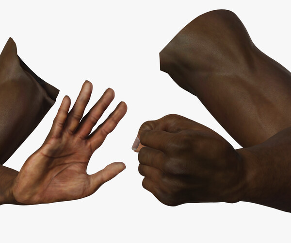 ArtStation - Black Realistic Hands left and right hand with 5 LODs Low ...