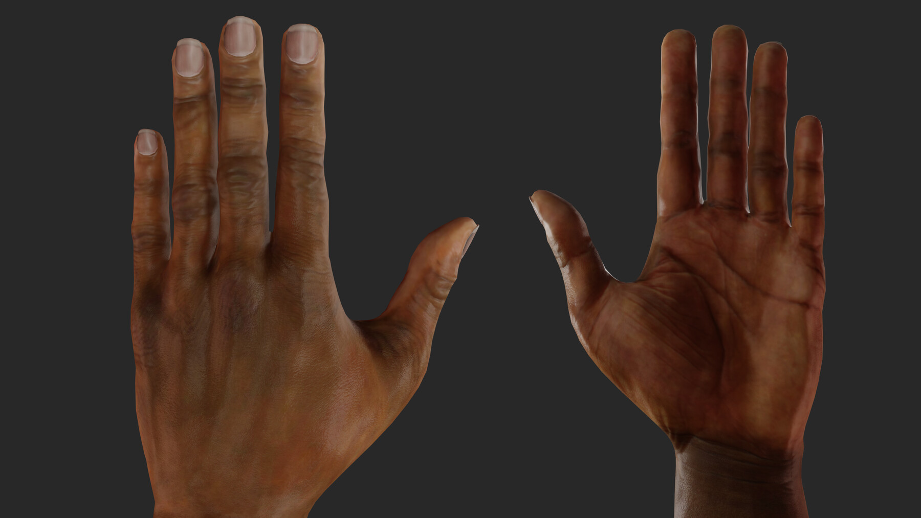 ArtStation - Black Realistic Hands left and right hand with 5 LODs Low ...