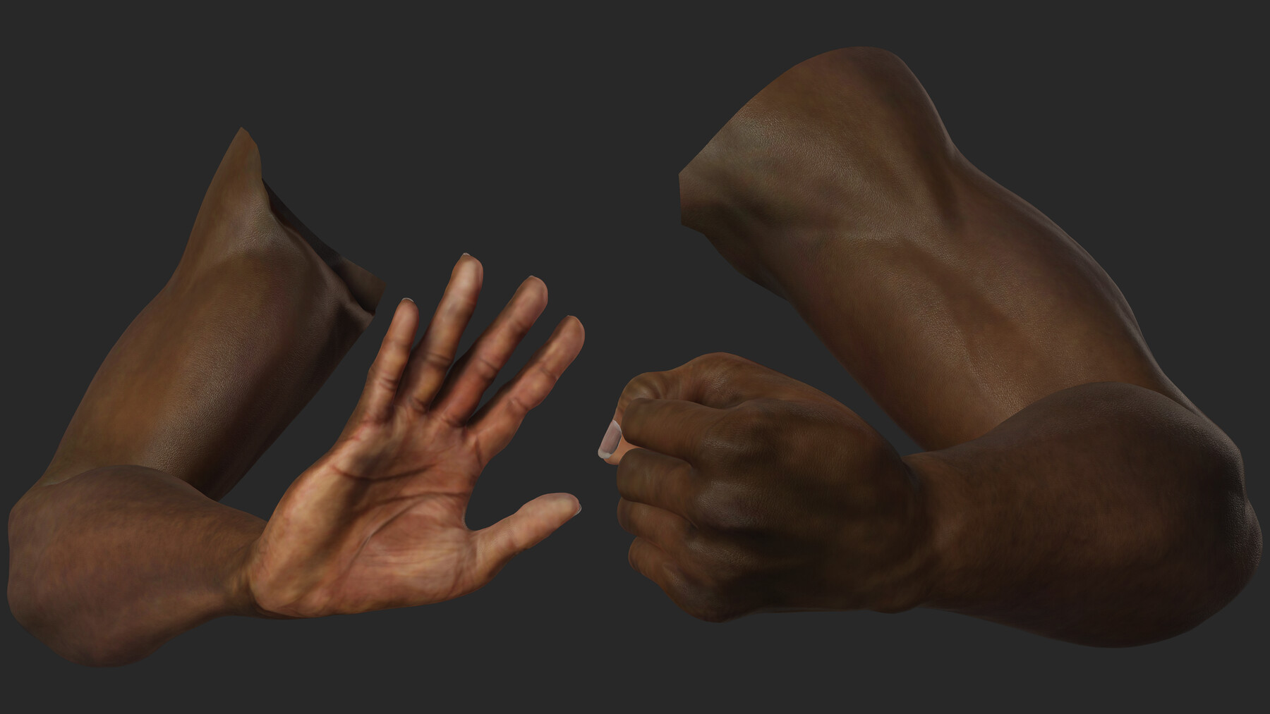 ArtStation - Black Realistic Hands left and right hand with 5 LODs Low ...