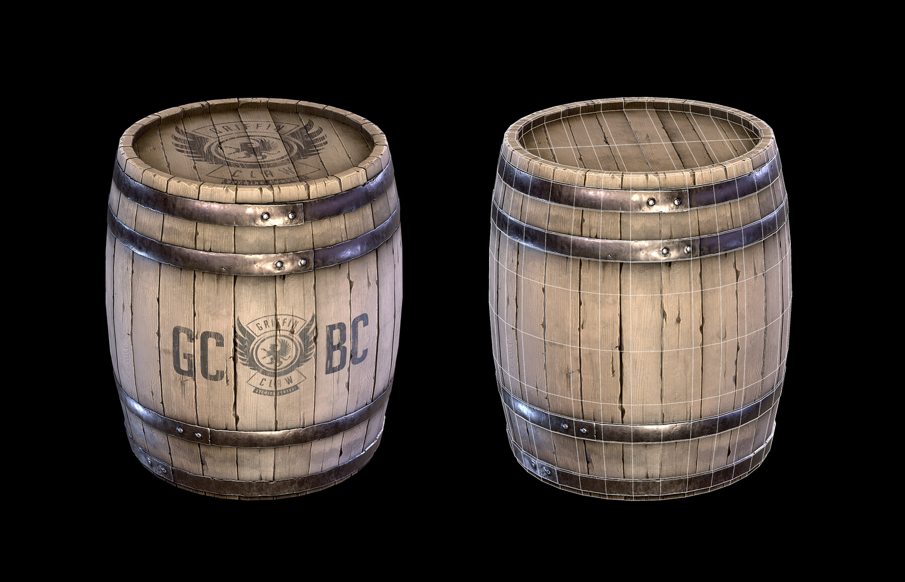 ArtStation - Low poly barrel PBR | Game Assets