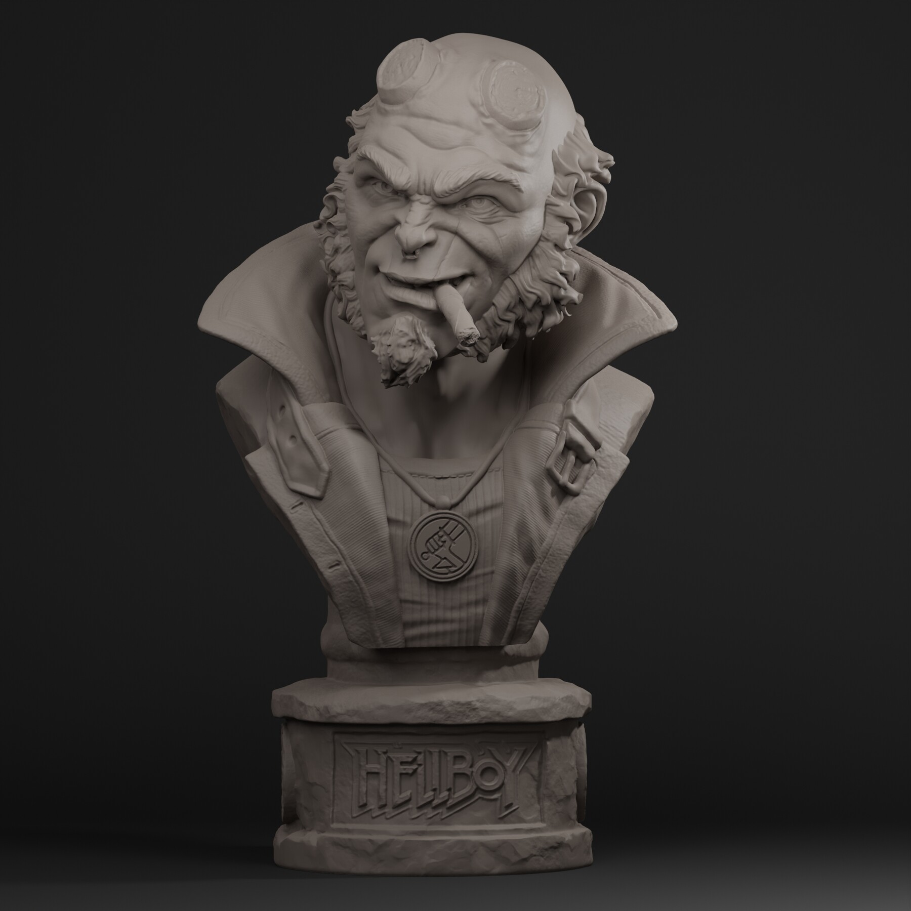 ArtStation - Hellboy bust miniature | Resources