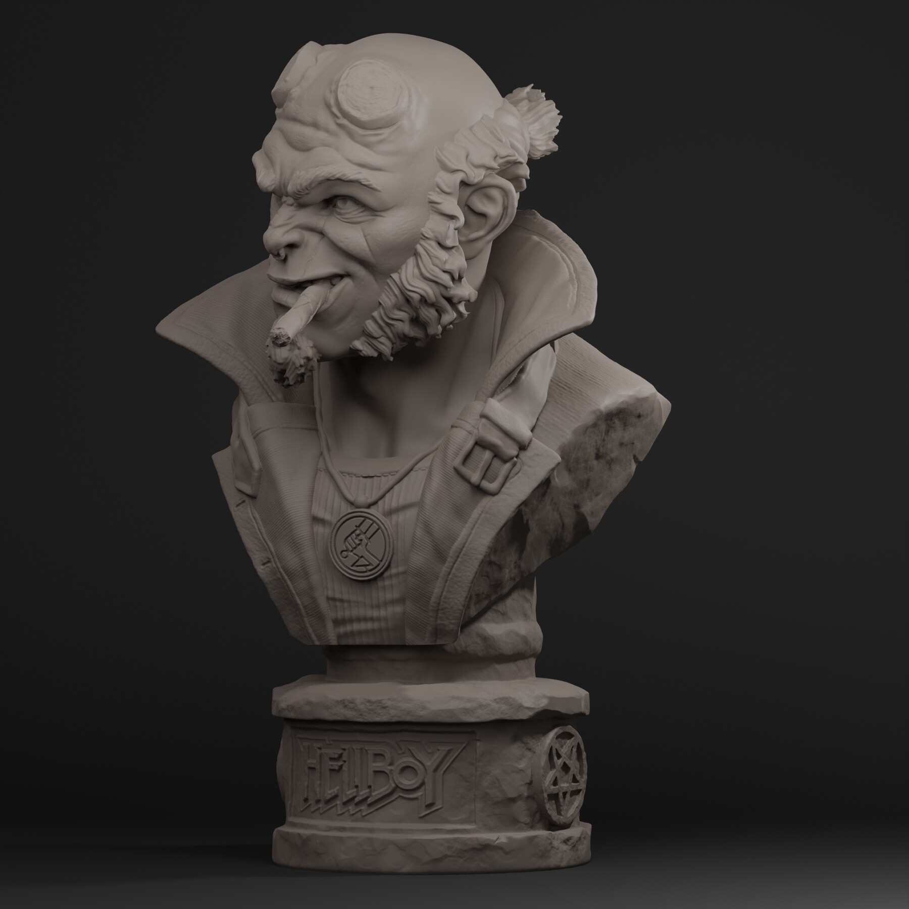 ArtStation - Hellboy bust miniature | Resources