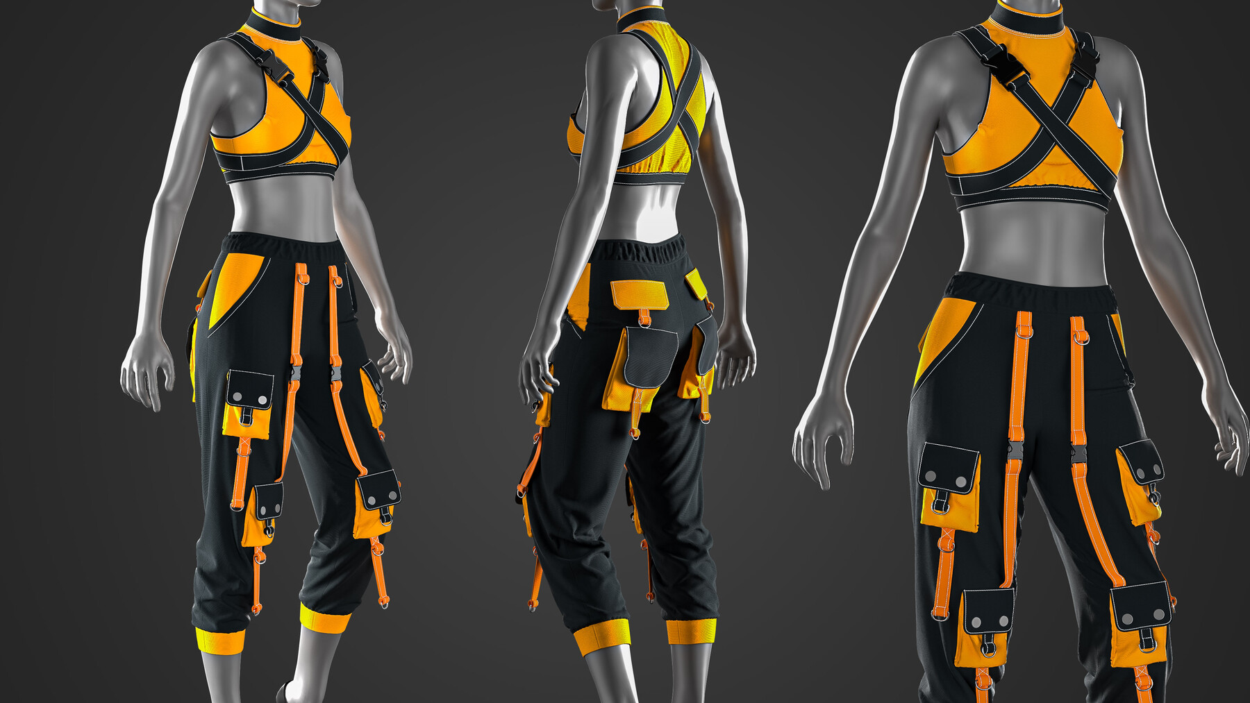 ArtStation - 3 TechWear + 3 In 1 + Clo3D/Marvelous + Video Tutorial + ZPRJ + OBJ Vol.01 | Game ...