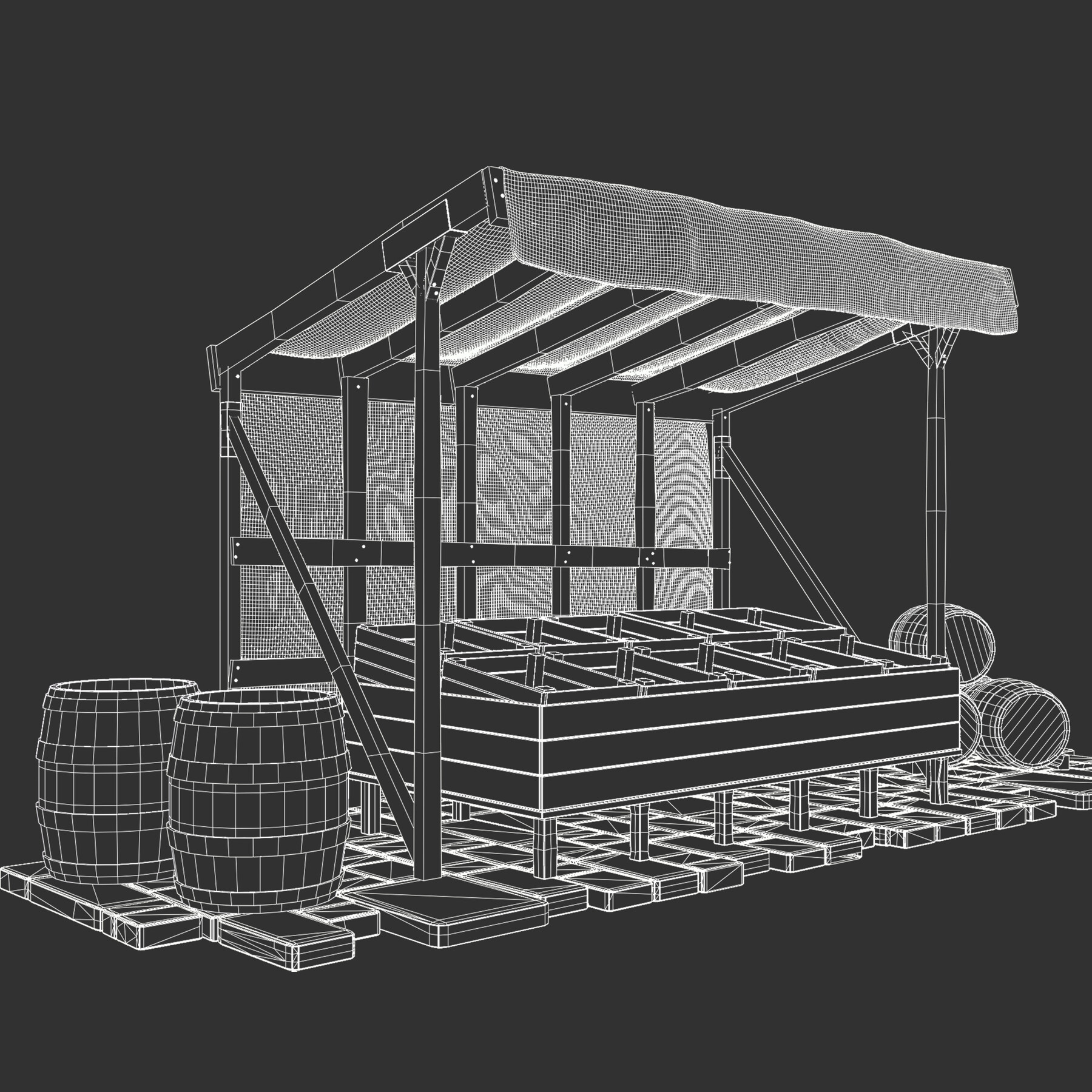 ArtStation - Medieval Market Stall | Game Assets