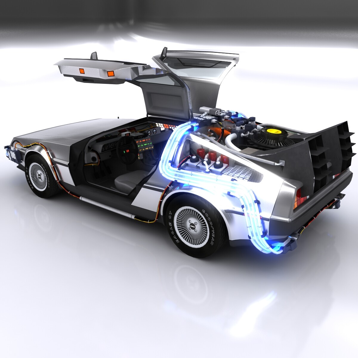 ArtStation - DeLorean Time Machine | Game Assets