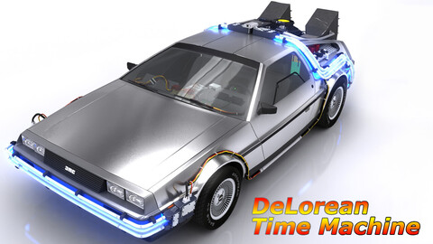 ArtStation - DeLorean Time Machine | Game Assets