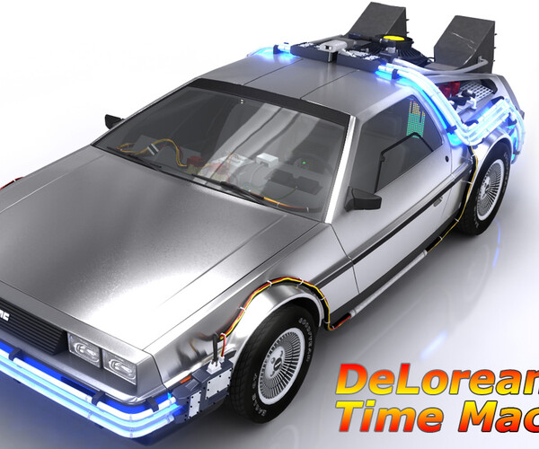ArtStation - DeLorean Time Machine | Game Assets