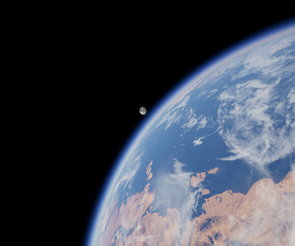 ArtStation - Earth And Moon In Space UE5 | Game Assets