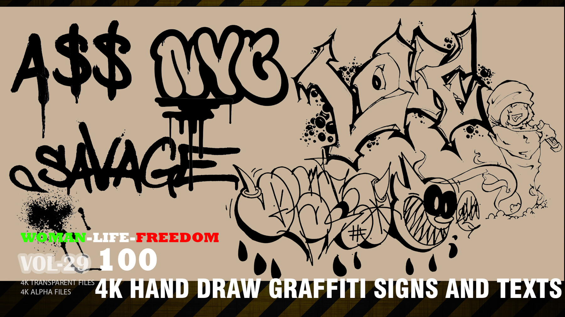 ArtStation - 100 4K HAND DRAW GRAFFITI SIGNS AND TEXT ARTS - VOL29 ...