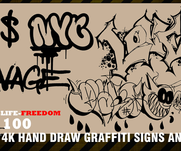 ArtStation - 100 4K HAND DRAW GRAFFITI SIGNS AND TEXT ARTS - VOL29 ...