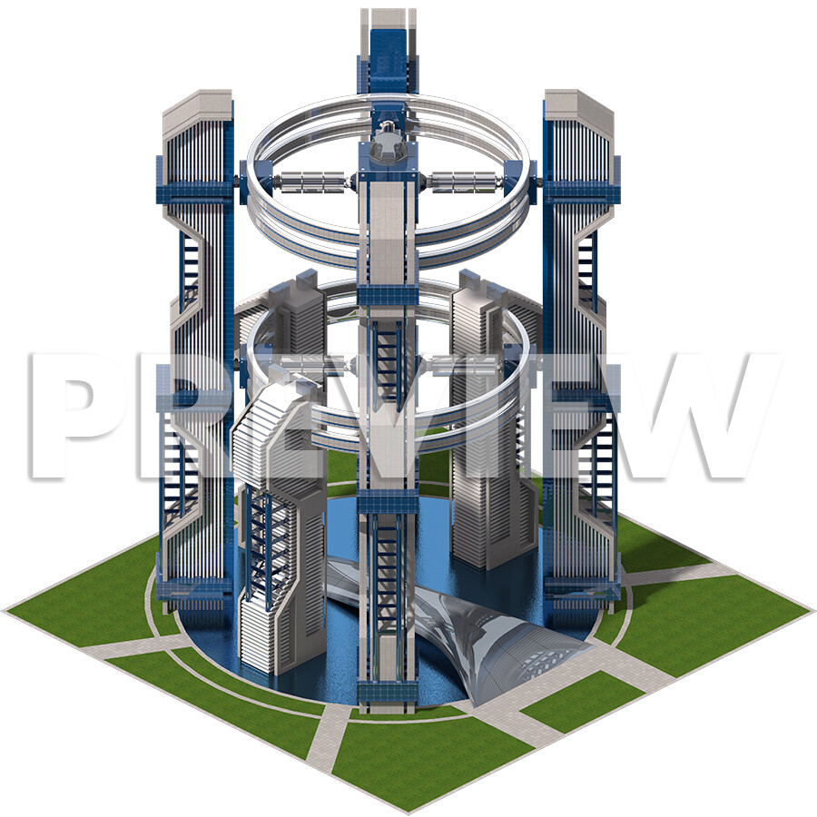 ArtStation - Architecture (Tile#0022, 2x2) – Dimetric Projection ...