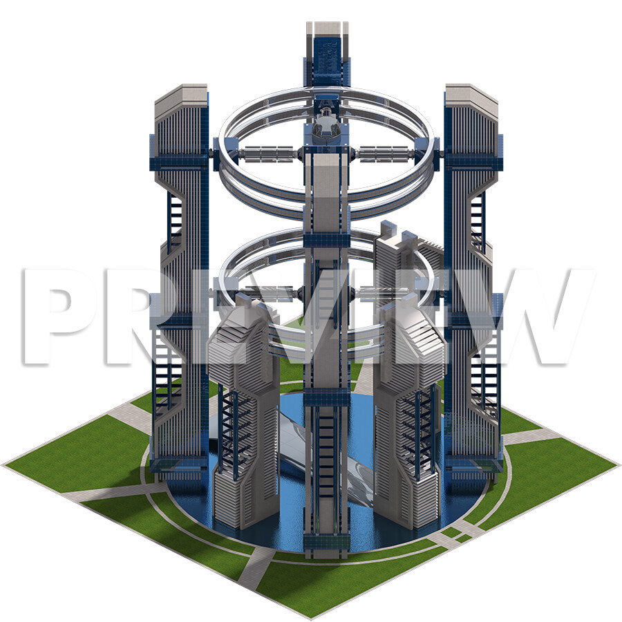 ArtStation - Architecture (Tile#0022, 2x2) – Dimetric Projection ...