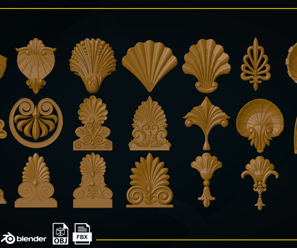 ArtStation - 200 Ornament 3D Models | Resources