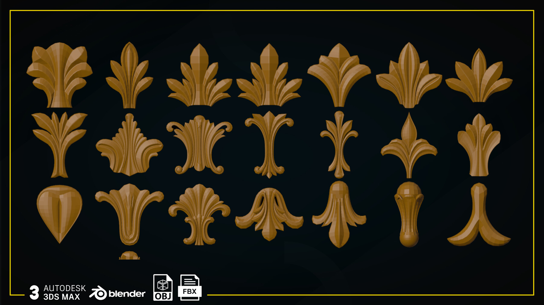 ArtStation - 200 Ornament 3D Models | Resources