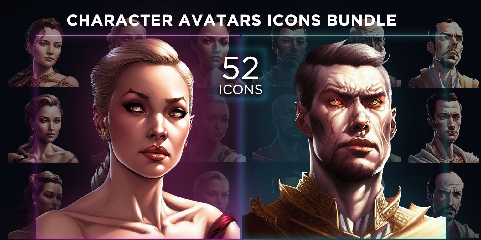 ArtStation - Character avatar icons - RPG bundle | Game Assets