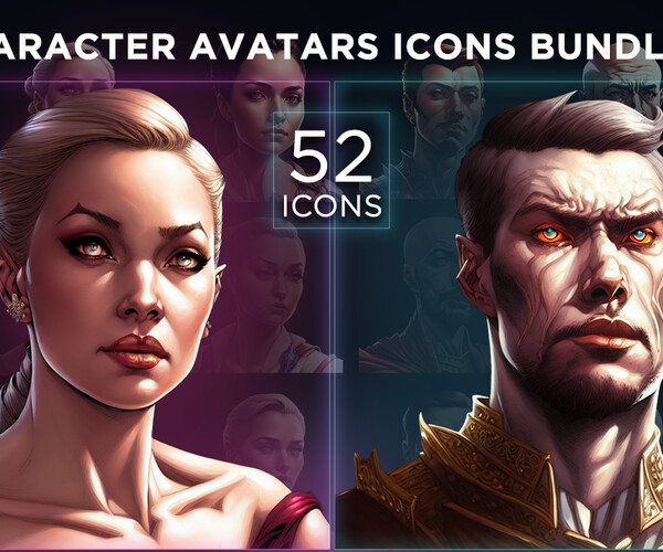 Artstation Character Avatar Icons Rpg Bundle Game Assets