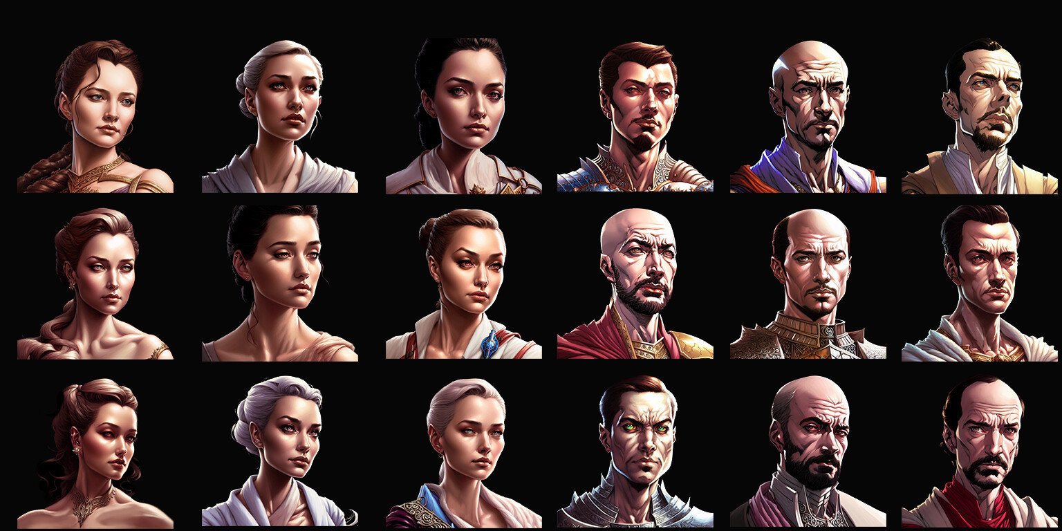 Artstation Character Avatar Icons Rpg Bundle Game Assets