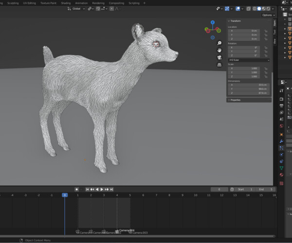 ArtStation - Fur Fawn Deer Rigged and Animated Blender | Game Assets