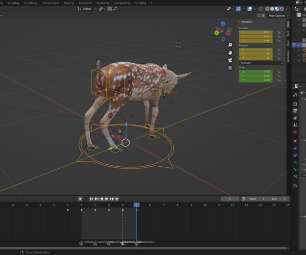 ArtStation - Fur Fawn Deer Rigged and Animated Blender | Game Assets