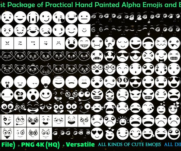 ArtStation - 1500 Hand Painted Alpha Emojis and Emotions for Graffiti ...