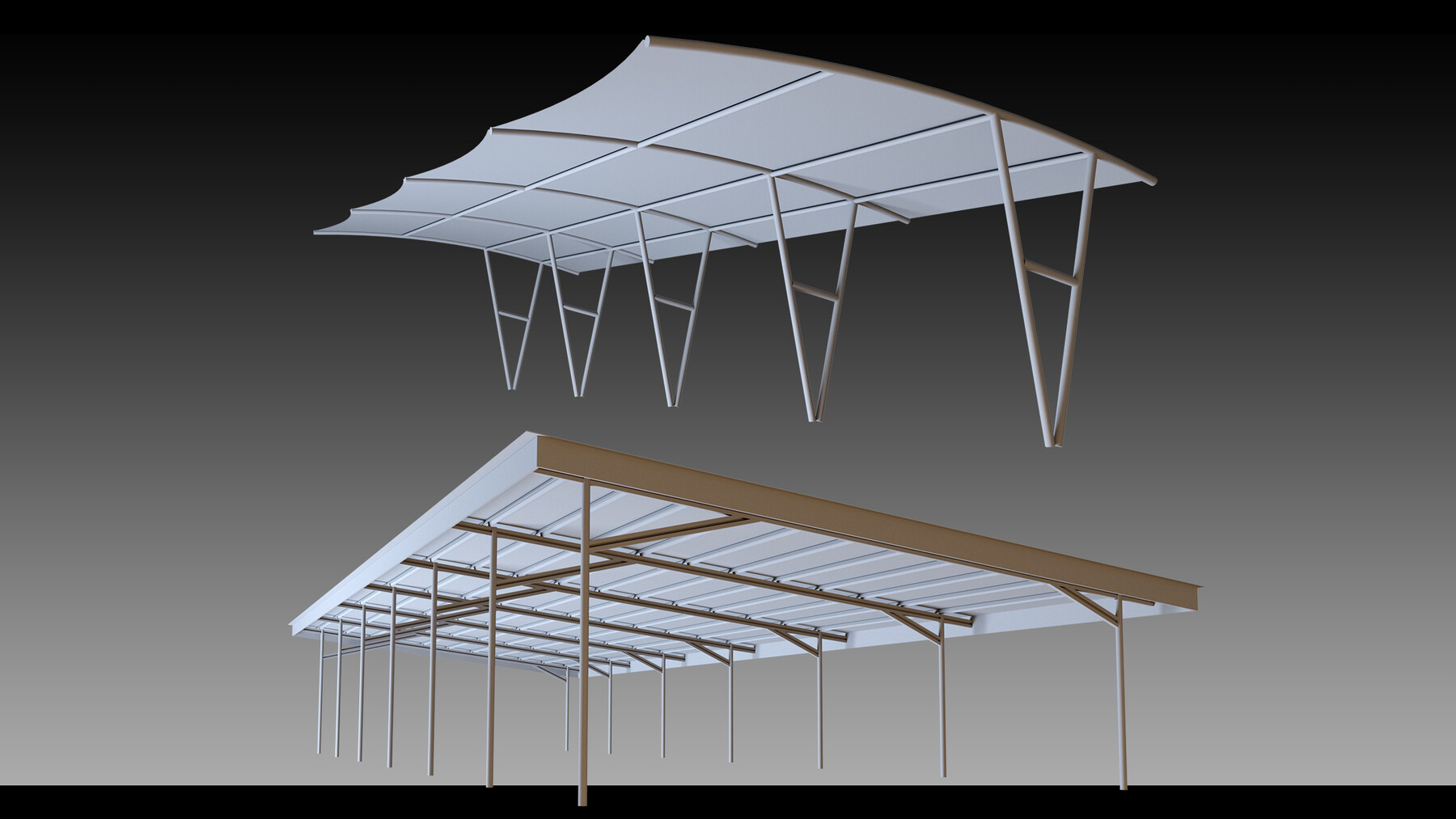 ArtStation - 41 Urban Carports- Kitbash- High detail 3d models | Resources