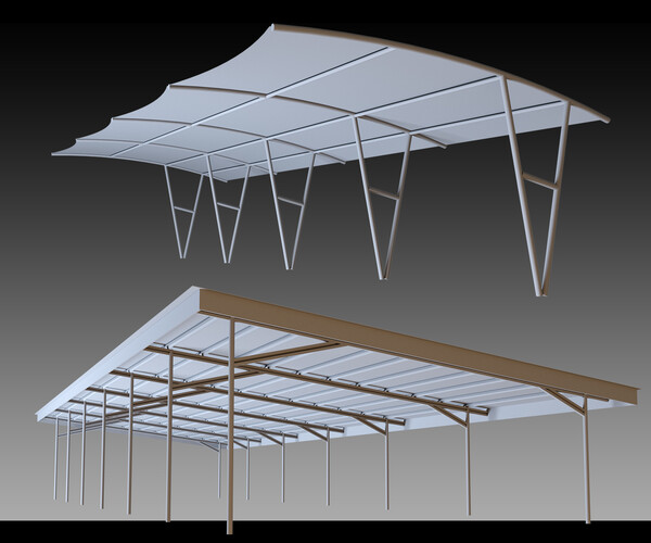 ArtStation - 41 Urban Carports- Kitbash- High detail 3d models | Resources