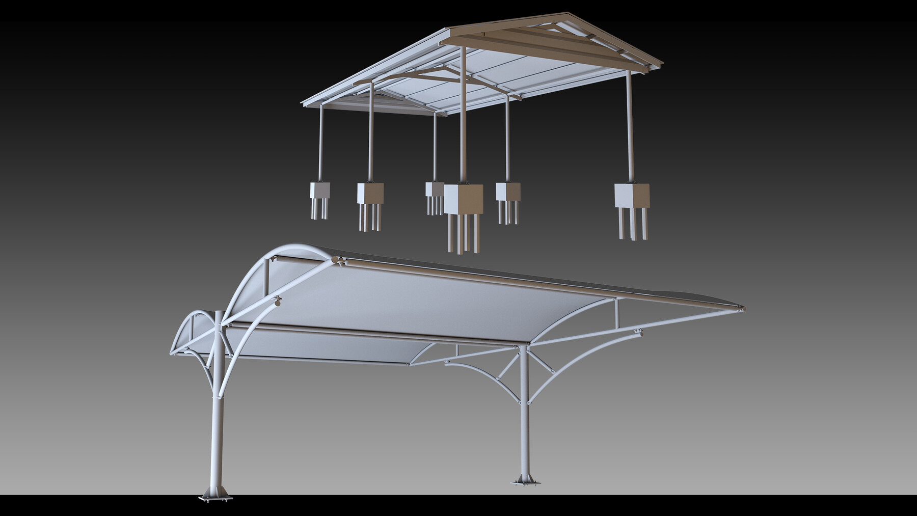 ArtStation - 41 Urban Carports- Kitbash- High detail 3d models | Resources