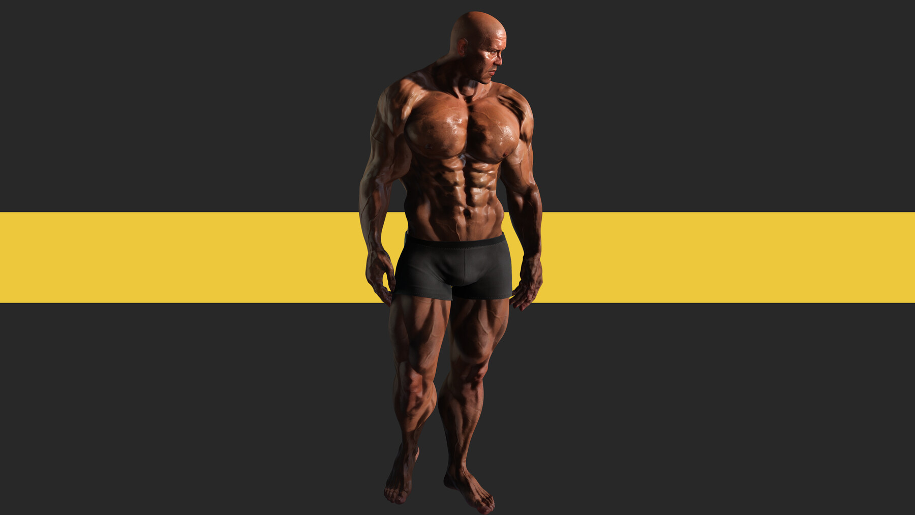 ArtStation - Realistic Male Bodybuilder 3D HQ Low-poly 3D model | Game ...