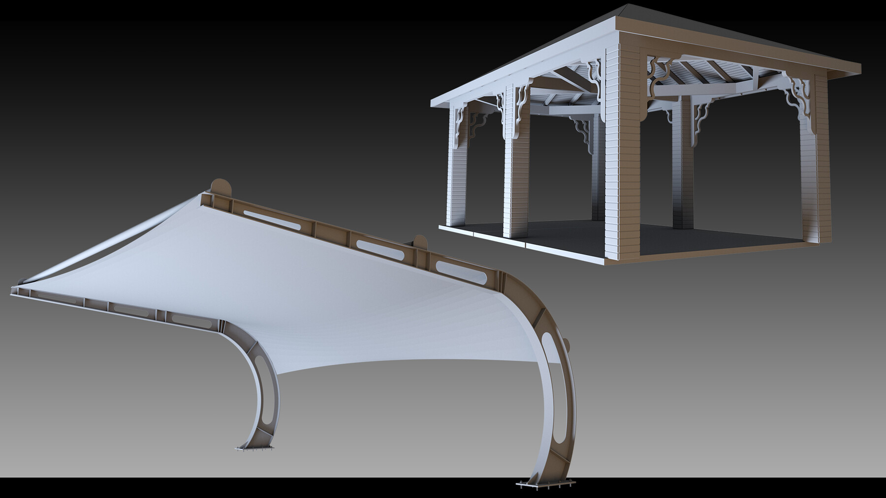 ArtStation - 41 Urban Carports- Kitbash- High detail 3d models | Resources