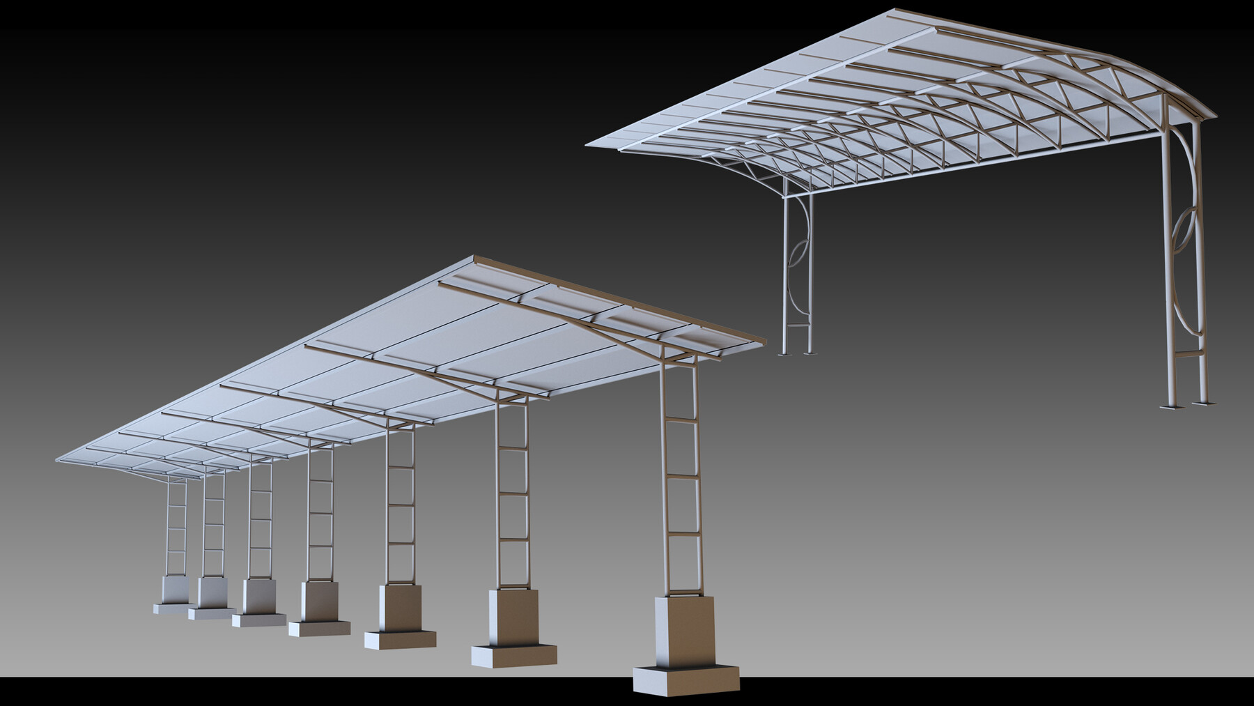 ArtStation - 41 Urban Carports- Kitbash- High detail 3d models | Resources