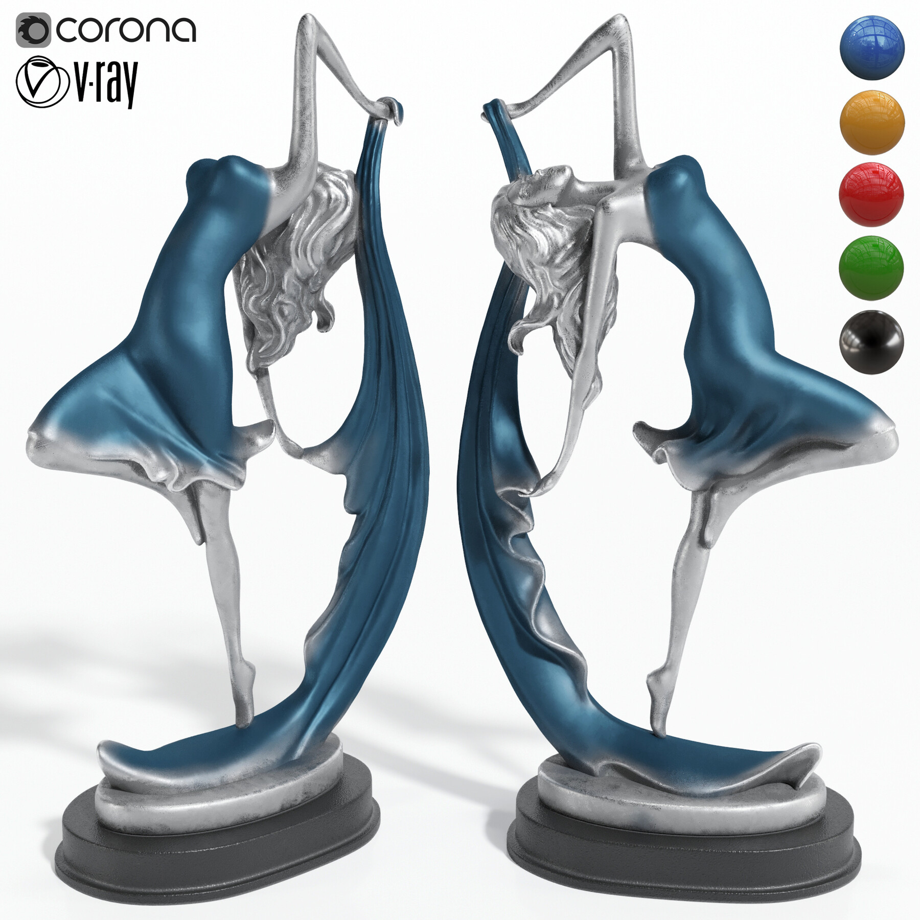 ArtStation - pretty dancer statue colorful | Resources