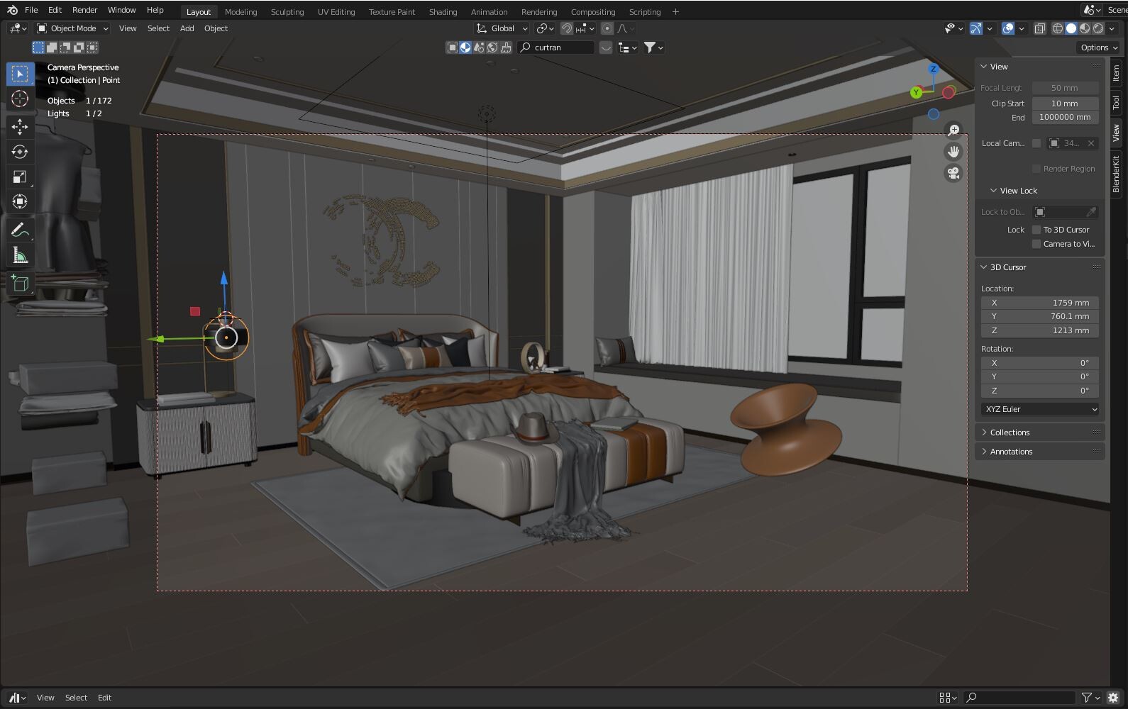 ArtStation - Sence Bedroom Blender 3.x | Game Assets