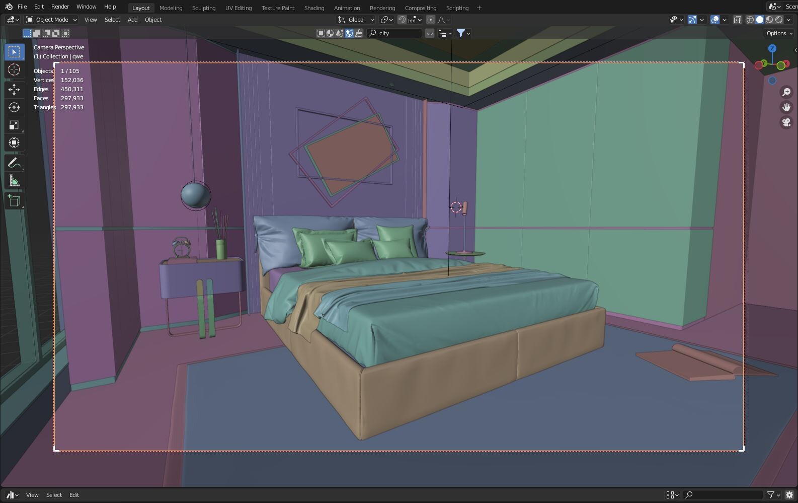 ArtStation - Sence Bedroom Blender 3.x | Game Assets