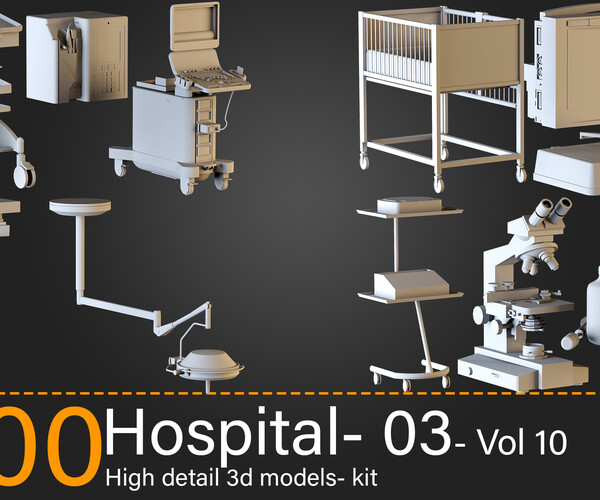 ArtStation - +100- Hospital equipments 03- Vol 10- 3d models-max.fbx ...