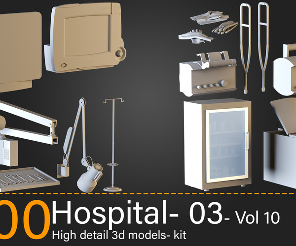 ArtStation - +100- Hospital equipments 03- Vol 10- 3d models-max.fbx ...