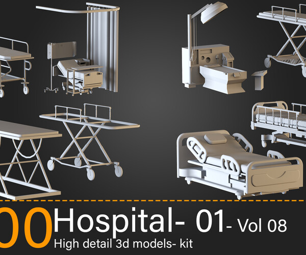 ArtStation - +100- Hospital equipments 01- Vol 08- 3d models-max.fbx ...