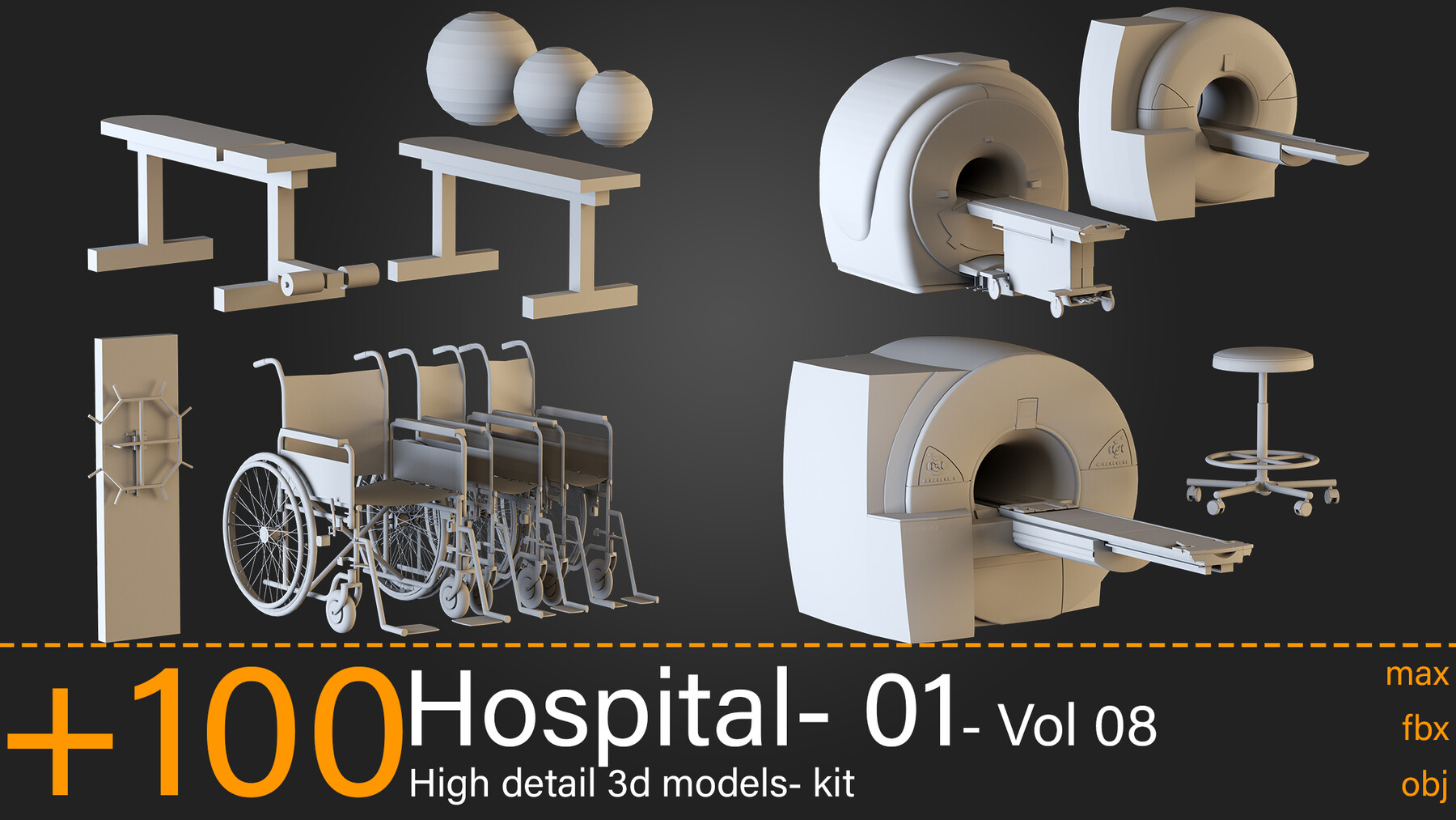 ArtStation - +100- Hospital equipments 01- Vol 08- 3d models-max.fbx ...