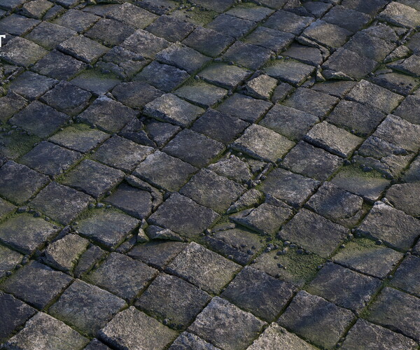 ArtStation - Old Mossy Cobblestone PBR Material (3 in 1) | Game Assets